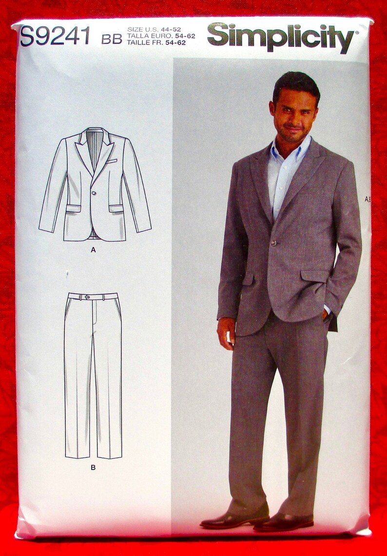 Simplicity Sewing Pattern S9241 Men's Suit Jacket Coat | Etsy