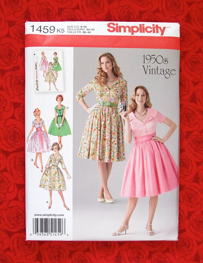 Simplicity 1459 Sewing Pattern Dress & Cummerbund 1950's - Etsy