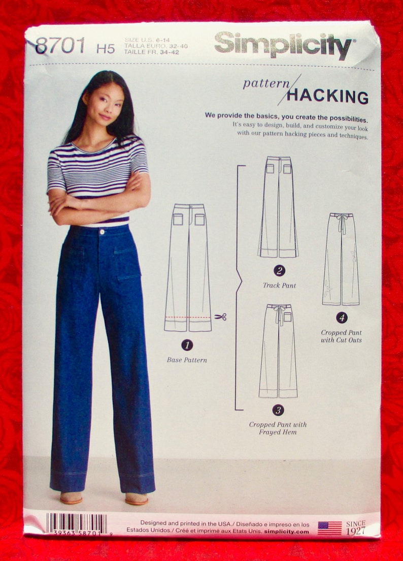 Simplicity Sewing Pattern 8701 Pants Jeans Long & Cropped - Etsy