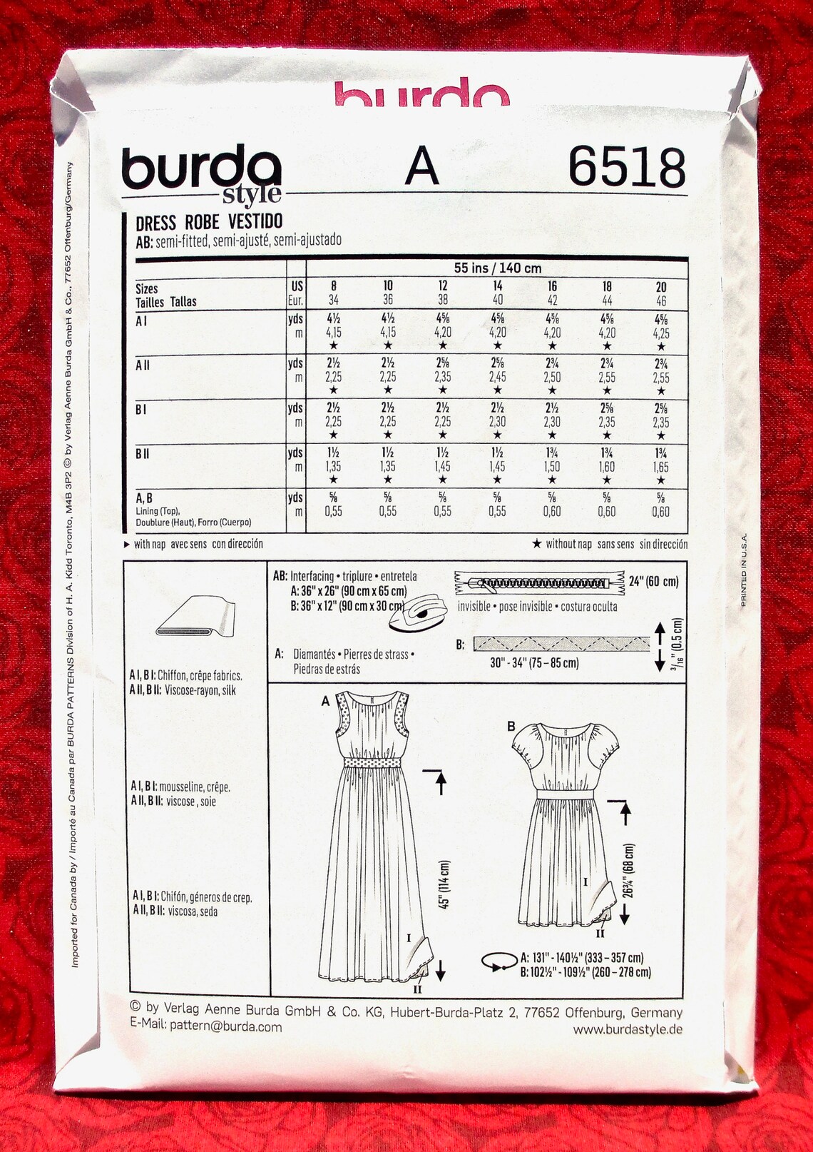 Burda Sewing Pattern 6518 Formal Evening Gown Dress | Etsy