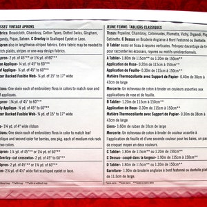 Simplicity Sewing Pattern 8814 Fancy Half Aprons, Rose Appliqué, Back ...