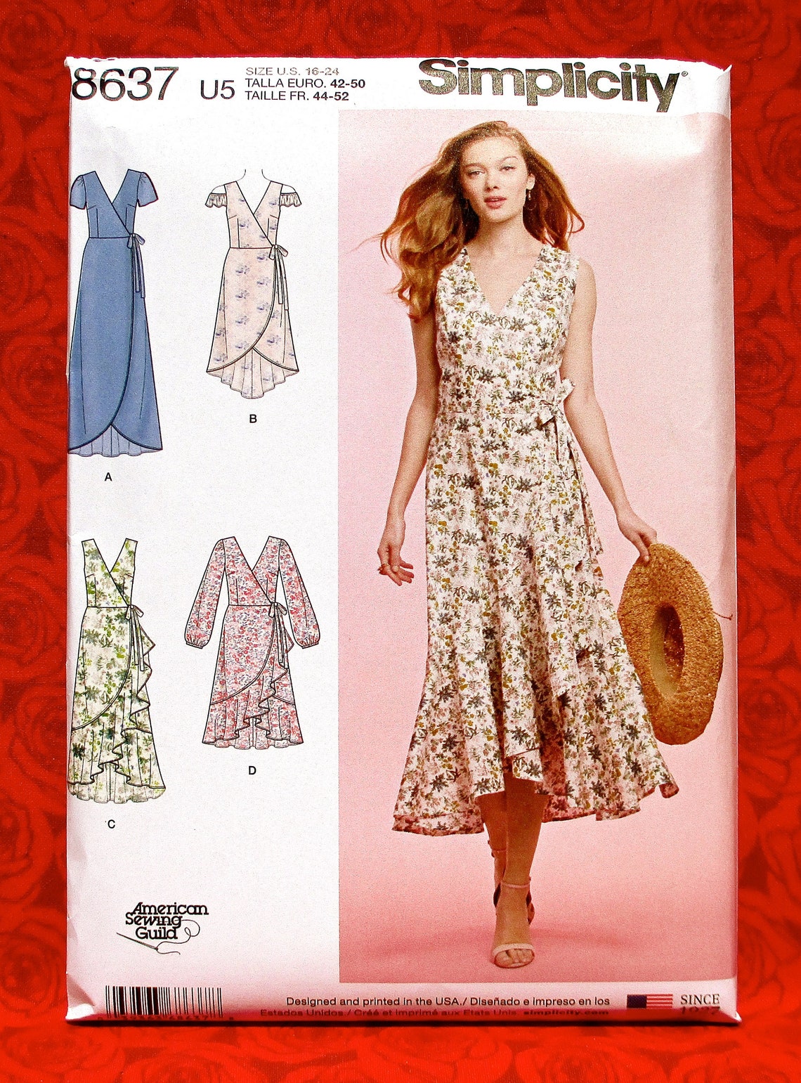 Simplicity Sewing Pattern 8637 Wrap & Tie Dress Ruffle - Etsy