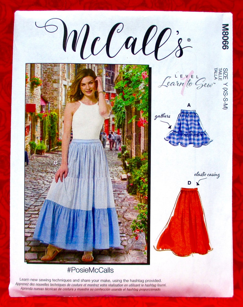 Mccall's Easy Sewing Pattern M8066 Gathered Skirts - Etsy