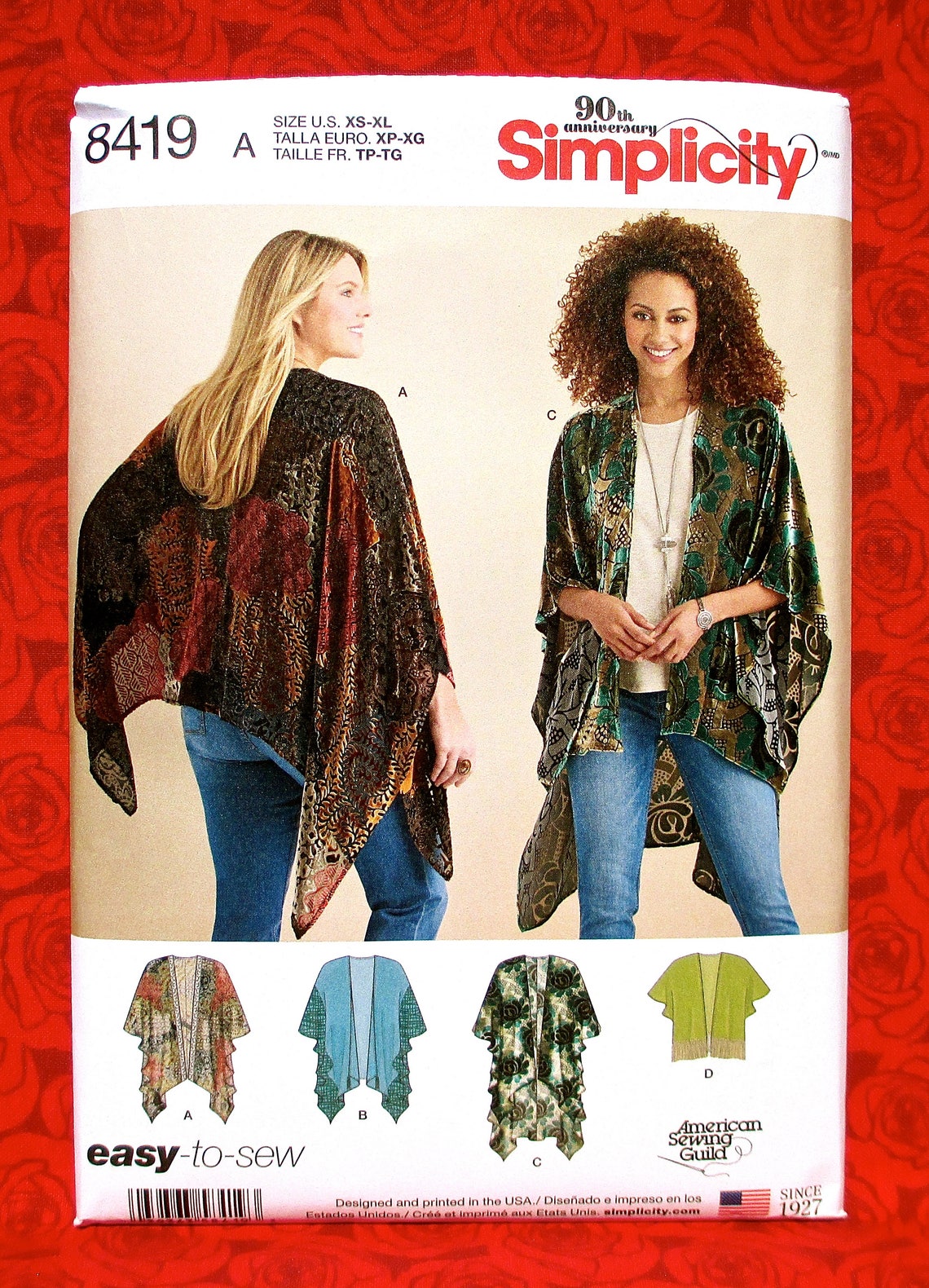 Simplicity S8419 Easy Sewing Pattern Kimono Wrap Short Long - Etsy