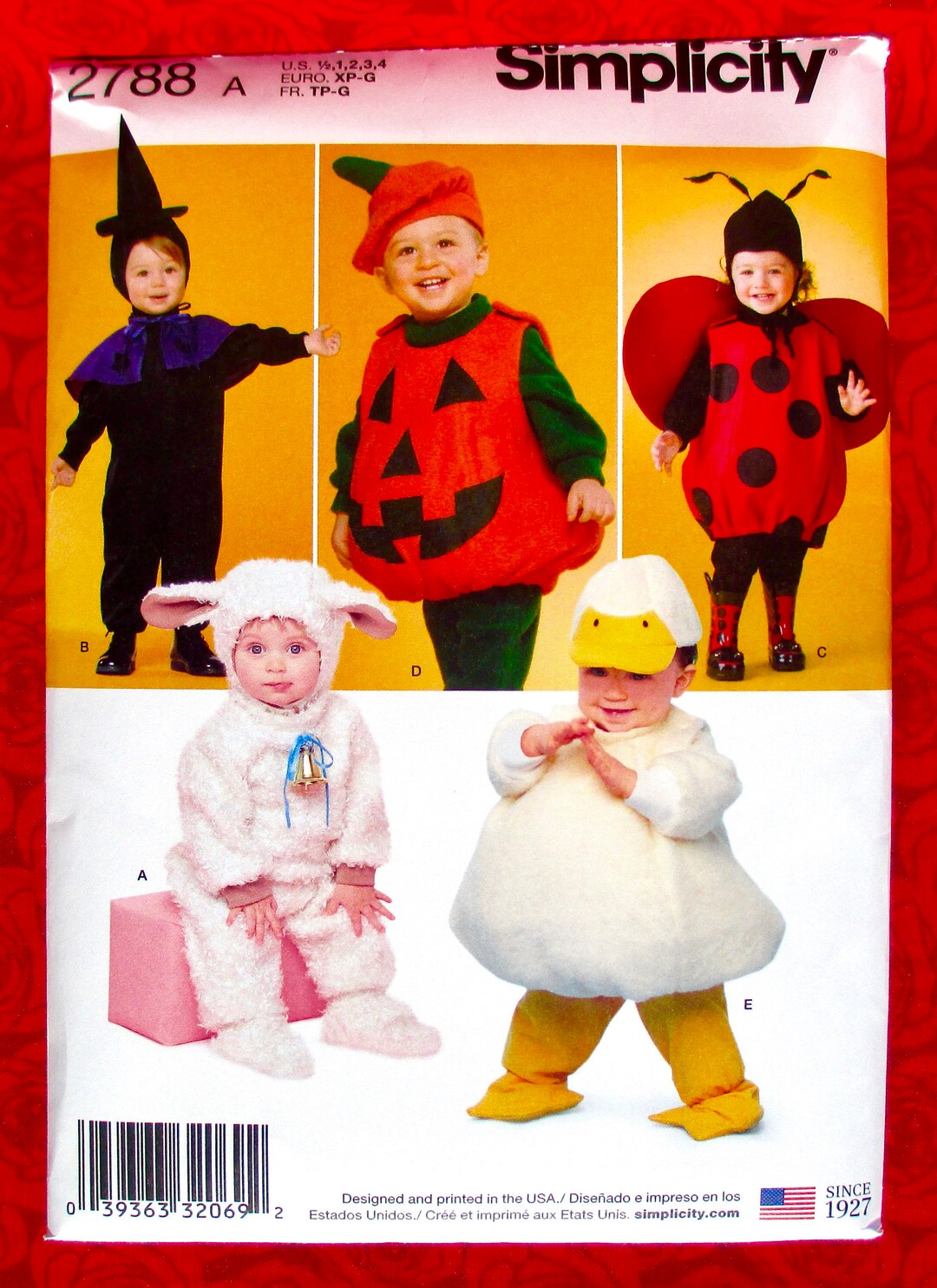 Simplicity Sewing Pattern 2788 Costumes, Lamb Duck Ladybug, Witch, Jack ...