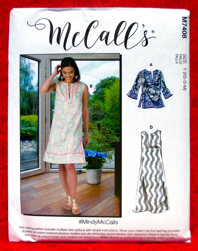 Mccall's Sewing Pattern M7408 Tunic Top Dress Maxi | Etsy