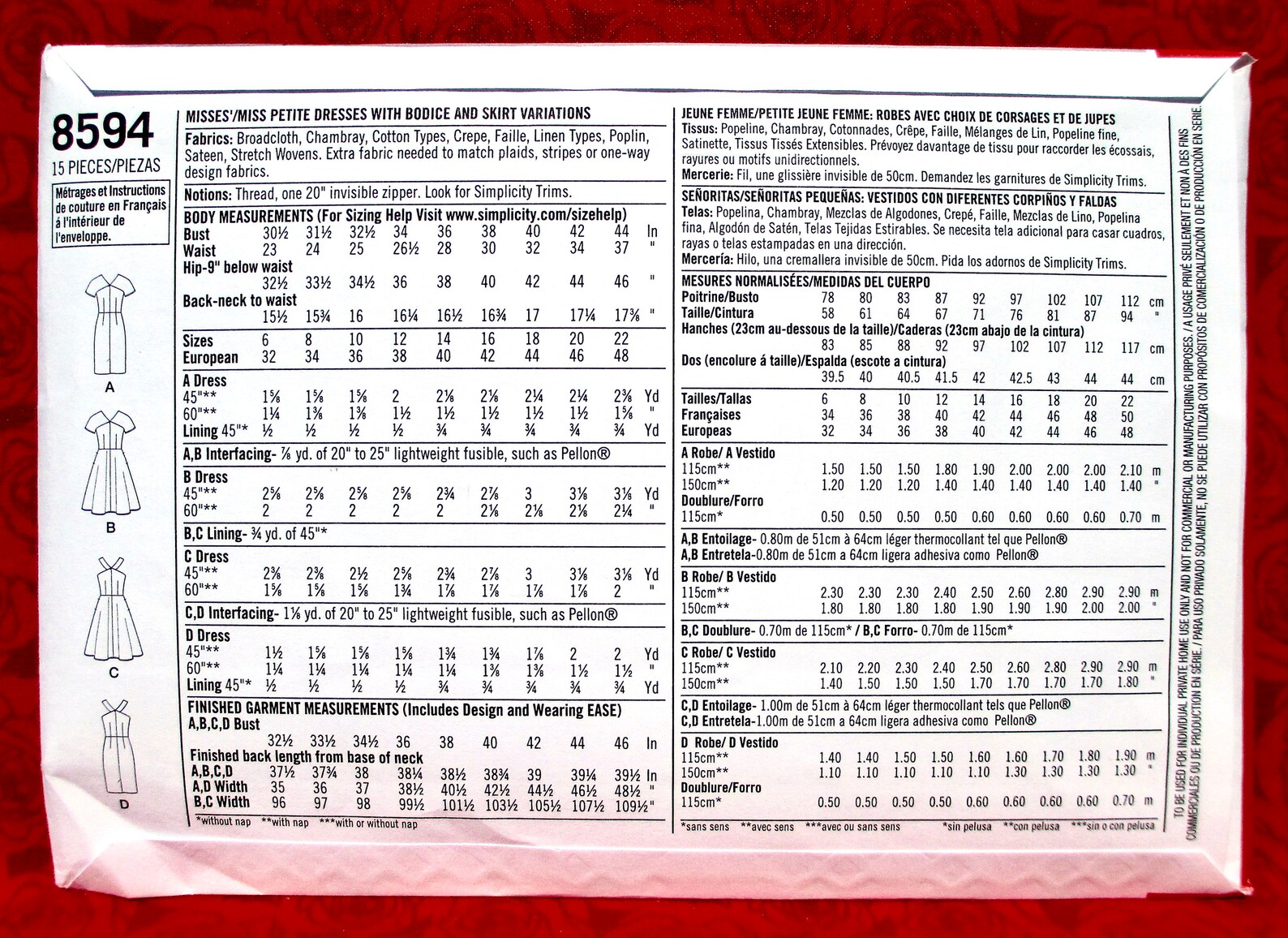 Simplicity Sewing Pattern 8594 Sundress Short Sleeve Dress - Etsy