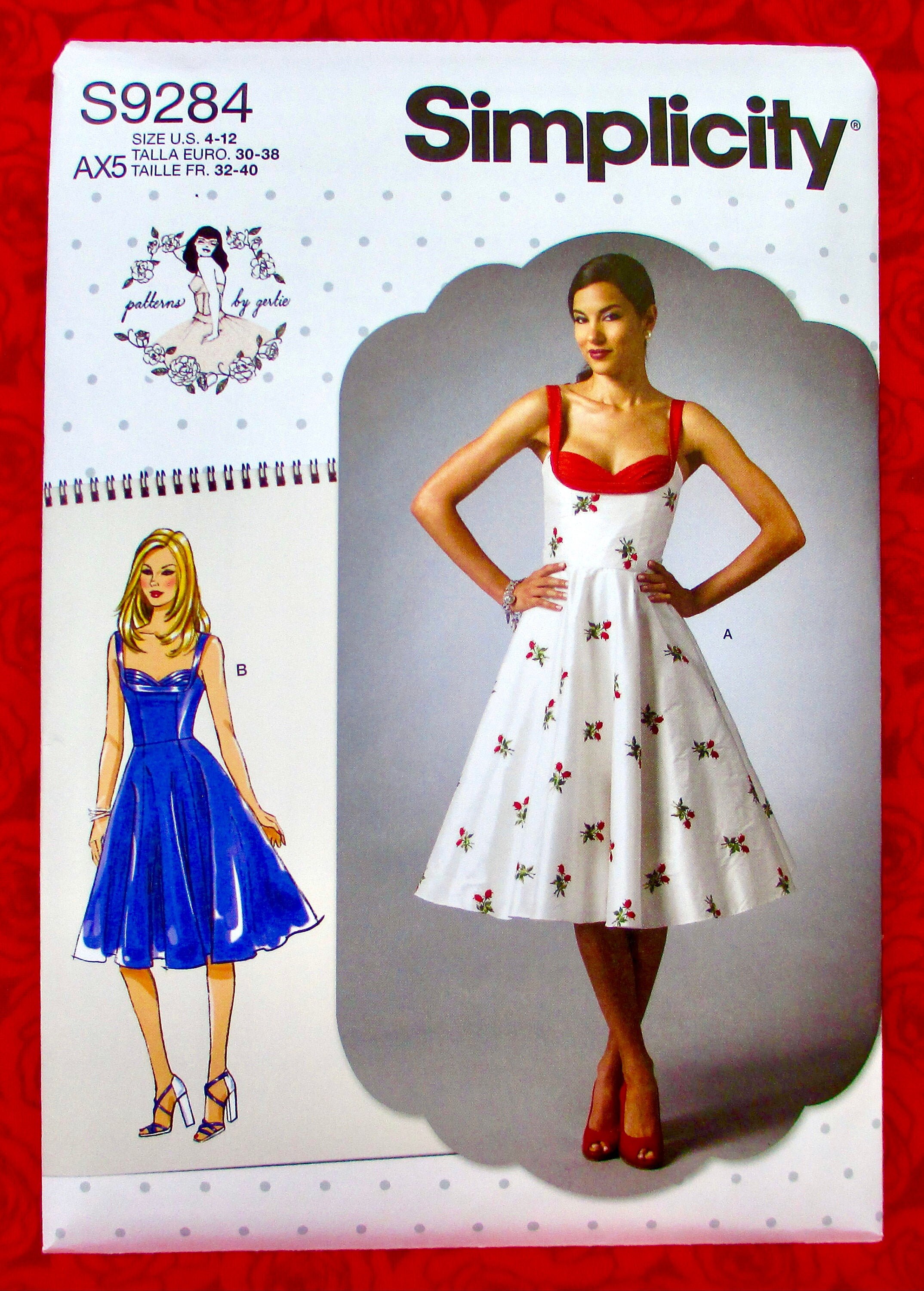 Simplicity Sewing Pattern S9284 Sweetheart Neckline Dress | Etsy