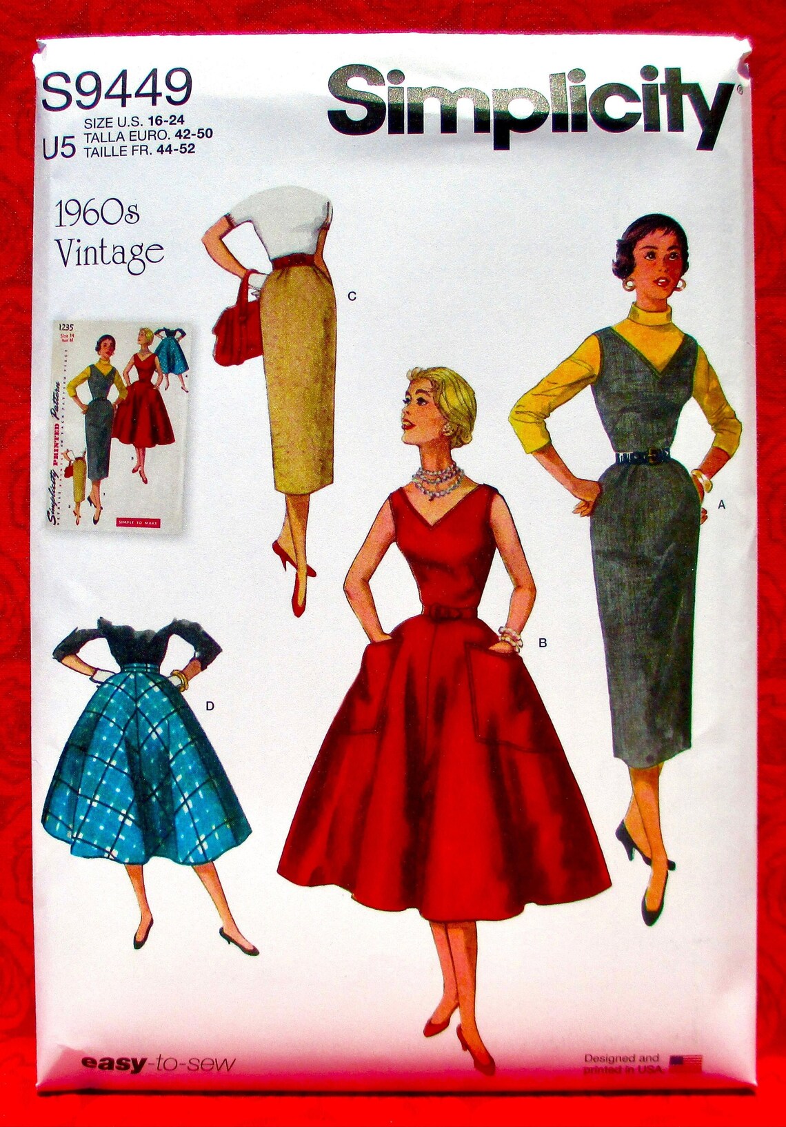 Simplicity Sewing Pattern S9449 Jumper Dress Flared & Slim - Etsy