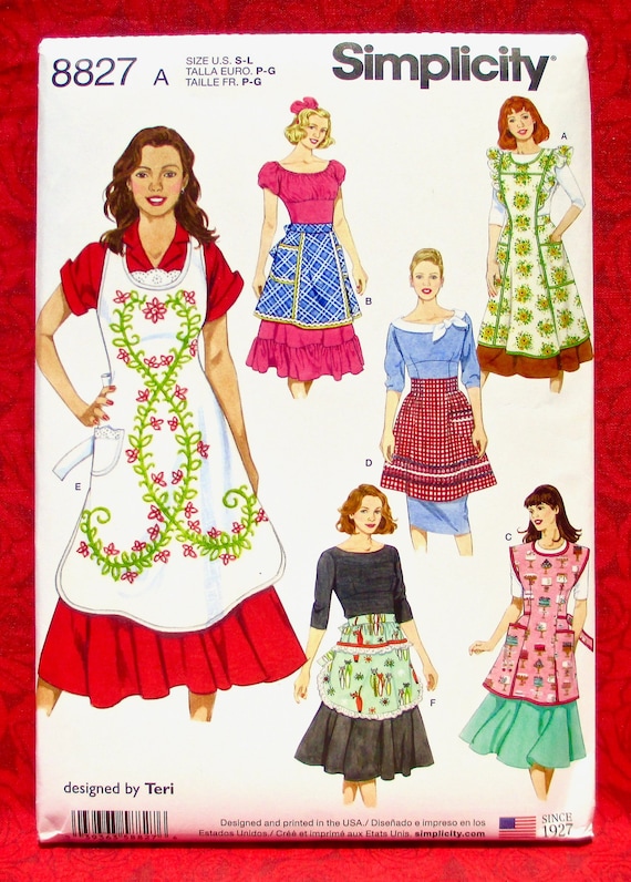 Simplicity Sewing Pattern 8827 Fancy Apron Full & Half | Etsy