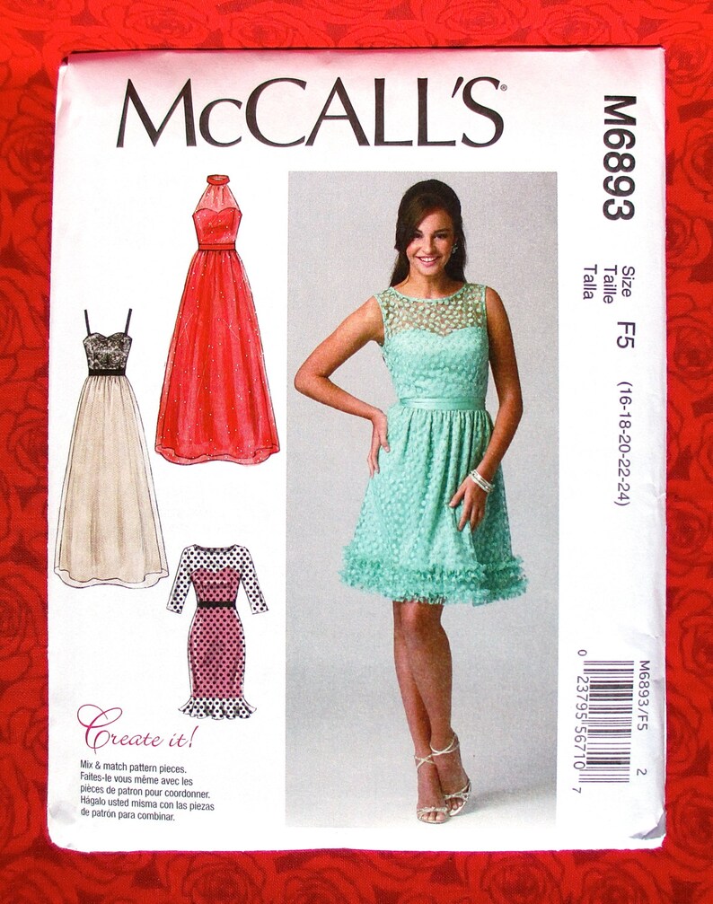 Mccall's Sewing Pattern M6893 Special Occasion Dress - Etsy