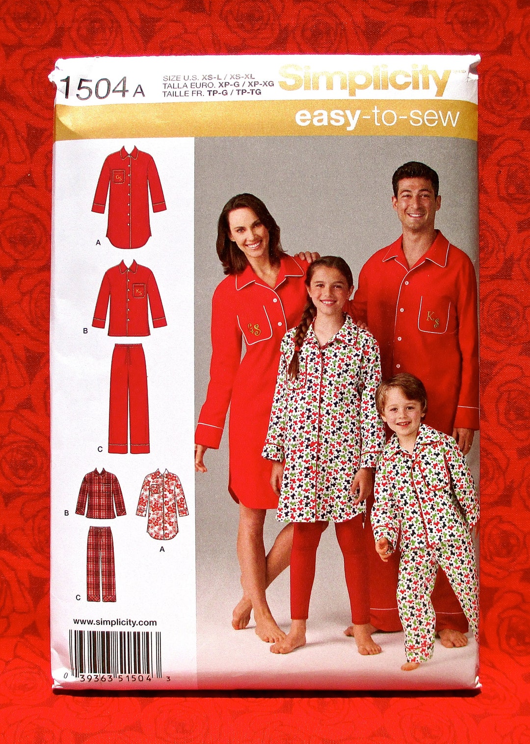 Simplicity Easy Sewing Pattern 1504 Pajama Tops, Pants, Loungewear ...