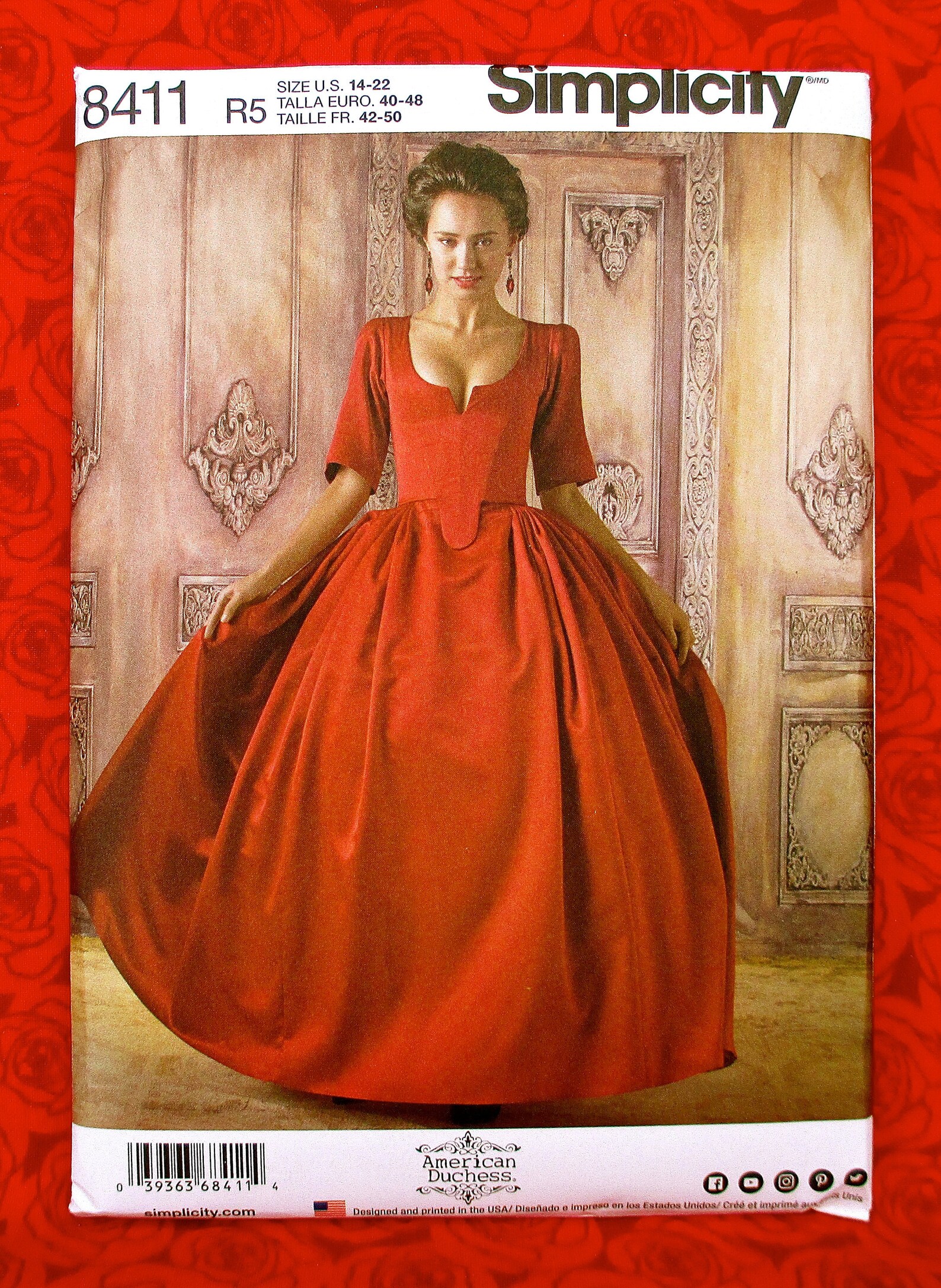 Simplicity 8411 Sewing Pattern 1700's Two-piece Gown - Etsy