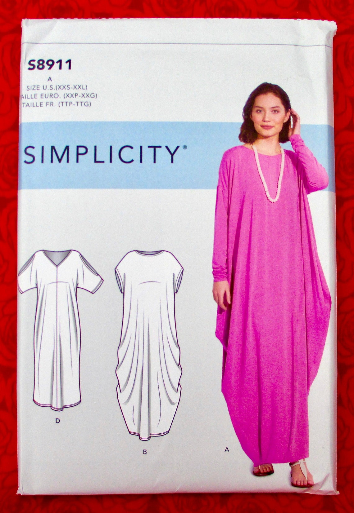 Simplicity Sewing Pattern S8911 Knit Caftan Loose Fit - Etsy