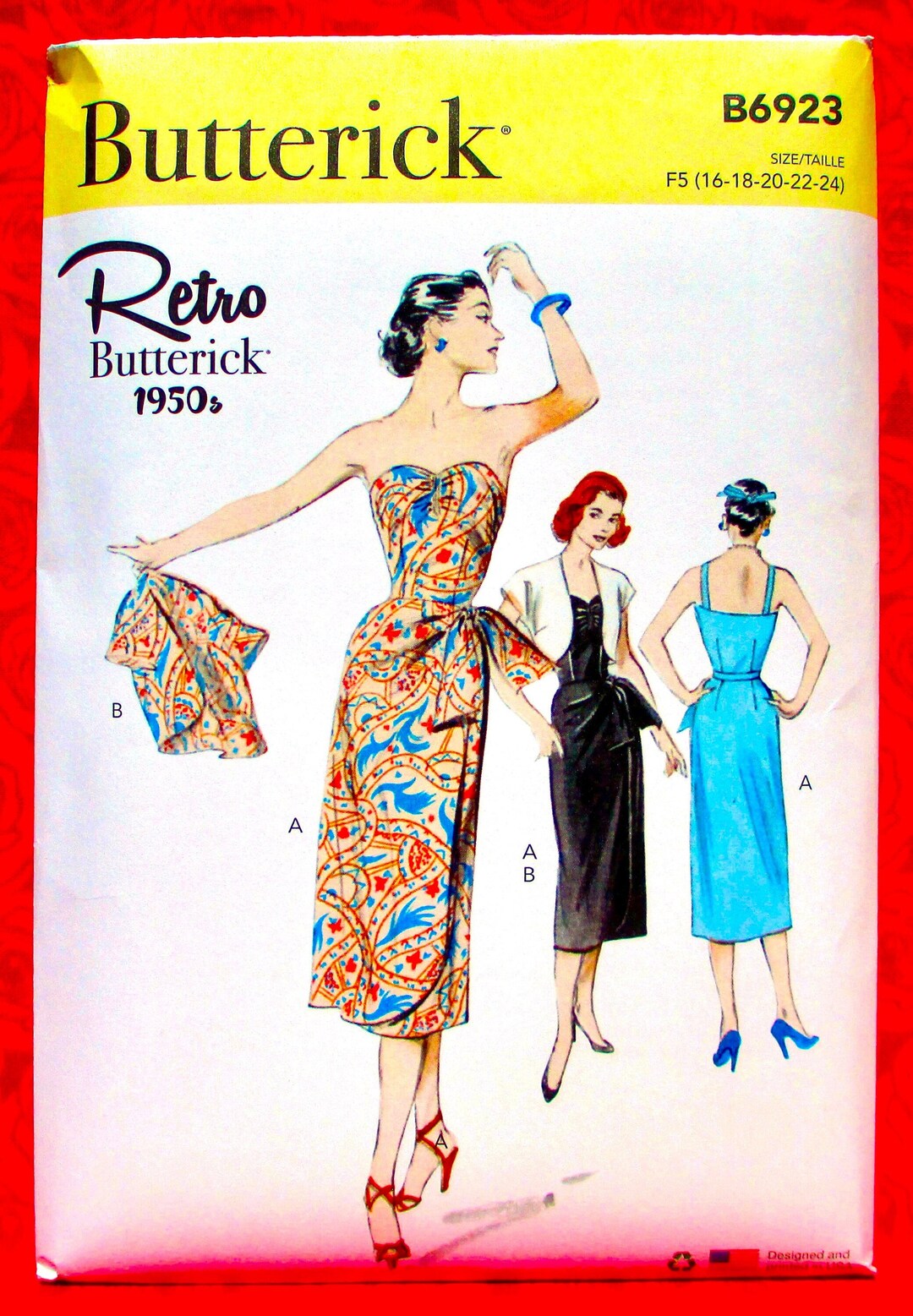 Butterick Sewing Pattern B6923, Sundress & Bolero Jacket, Retro 1950's ...