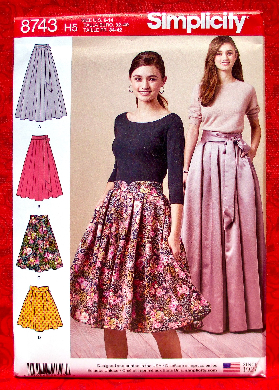 Simplicity Sewing Pattern 8743 Pleated Skirt Sash Classic - Etsy