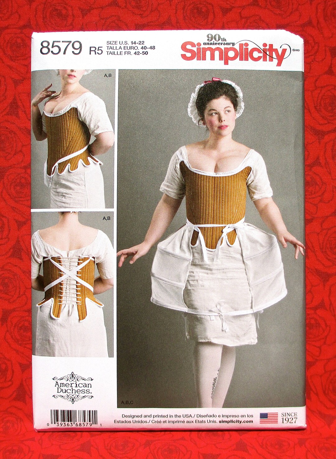 Simplicity Sewing Pattern 8579, 1700's Laced Corset Shift Panniers ...