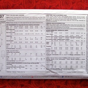 Simplicity Sewing Pattern 1107 Loose Fitting Tops, Hi Lo Hemline, Sizes ...