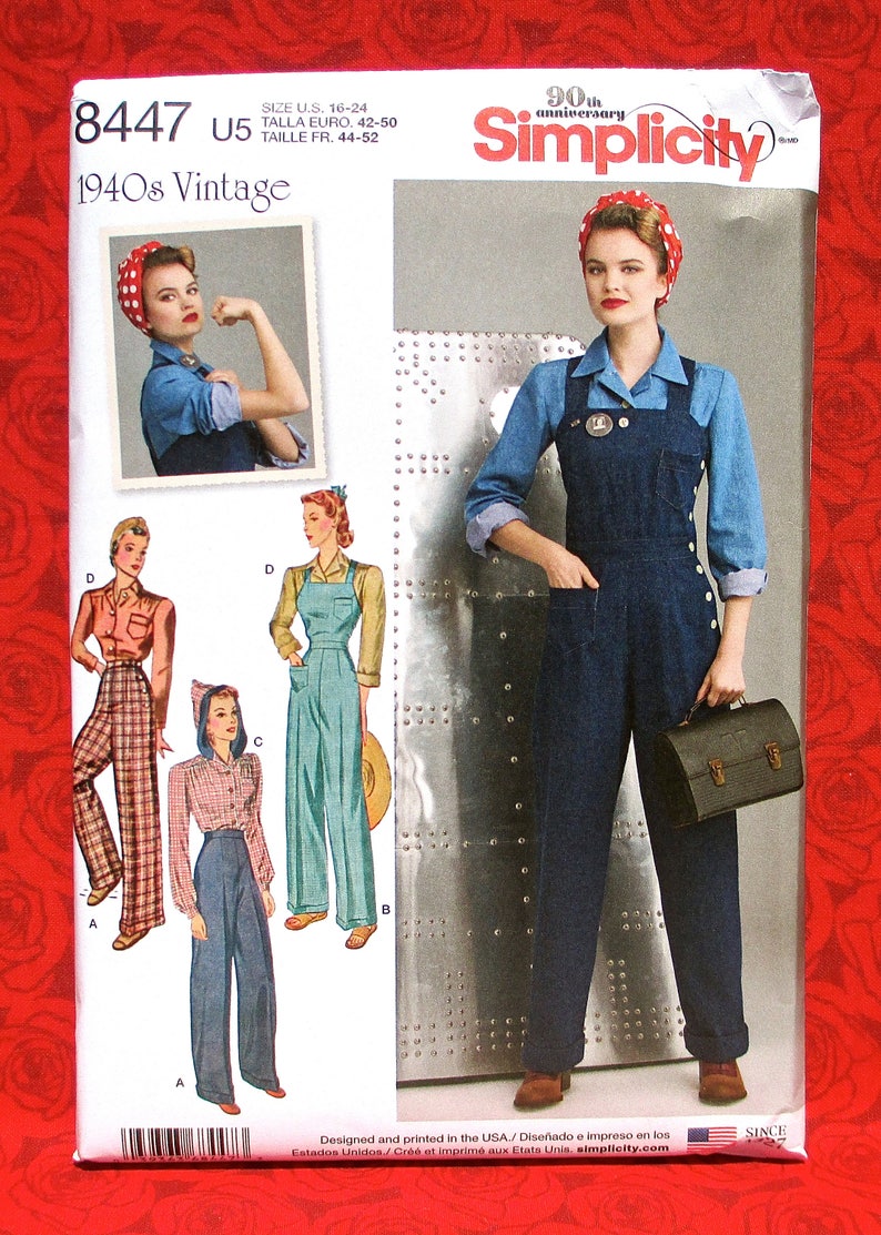 Simplicity Sewing Pattern S8447 1940's Retro Overalls - Etsy
