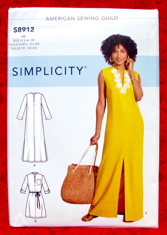 Simplicity Sewing Pattern S8912 Kurta Dress Caftan Long & - Etsy