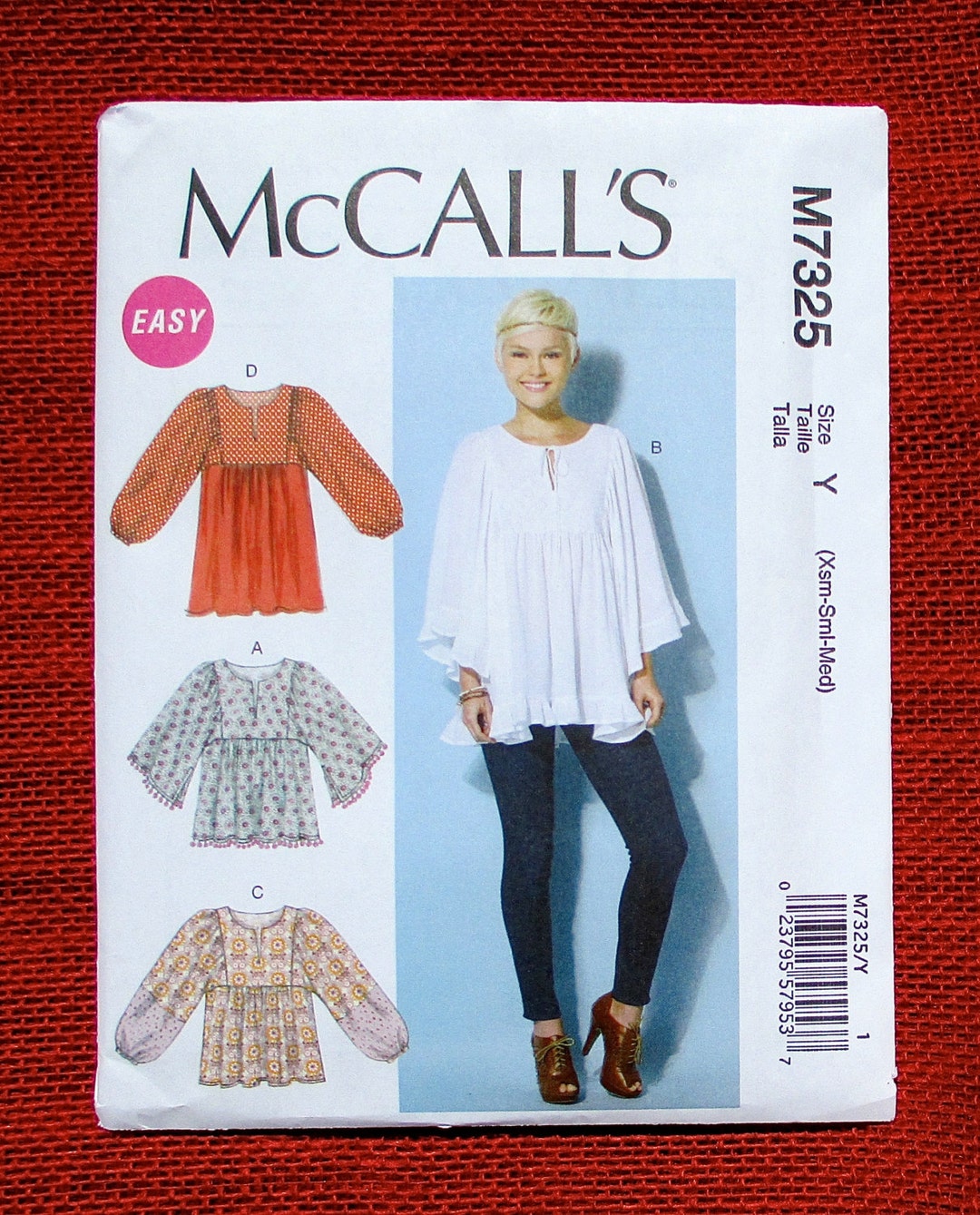 Mccall's Easy Sewing Pattern M7325 Tunic Top Gathered - Etsy