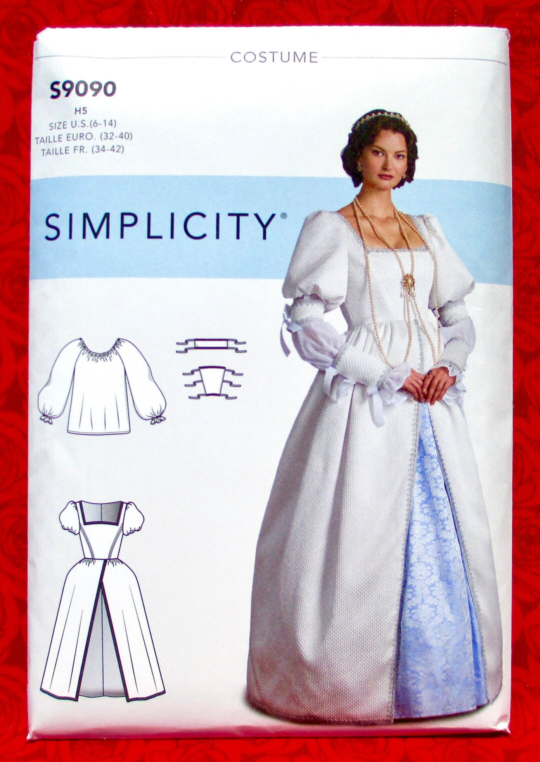 Simplicity Sewing Pattern S9090 Renaissance Long Gown Skirt Blouse ...