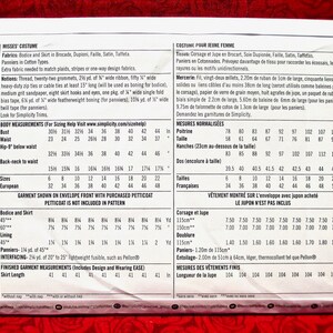 Simplicity 8411 Sewing Pattern, 1700's Two-piece Gown, Panniers, Sizes ...