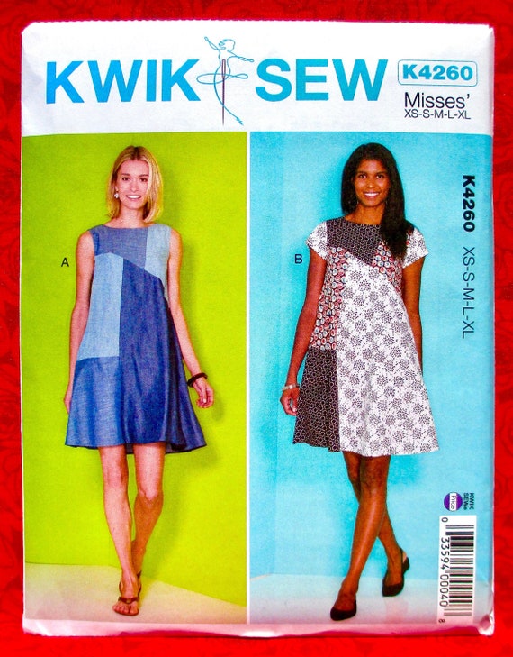 Kwik Sew Sewing Pattern K4260 Patchwork Swing Dress Pullover | Etsy