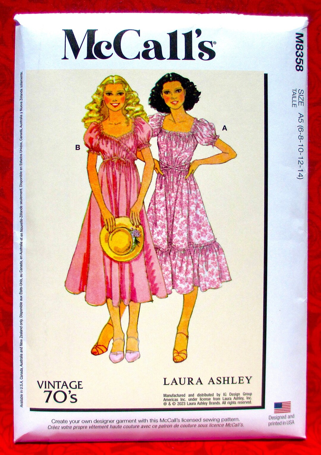 Mccall's Sewing Pattern M8358, Wrap Dress, Retro 1970's Prairie Chic ...