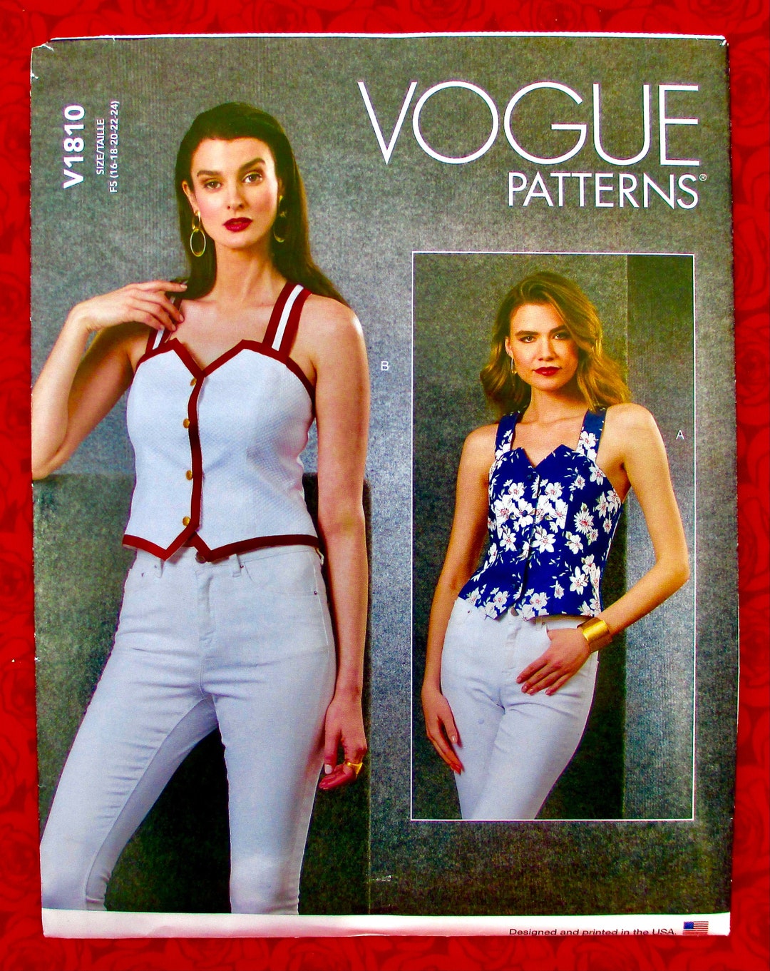 Vogue Easy Sewing Pattern V1810, Fitted Corset Style Vest, Princess ...
