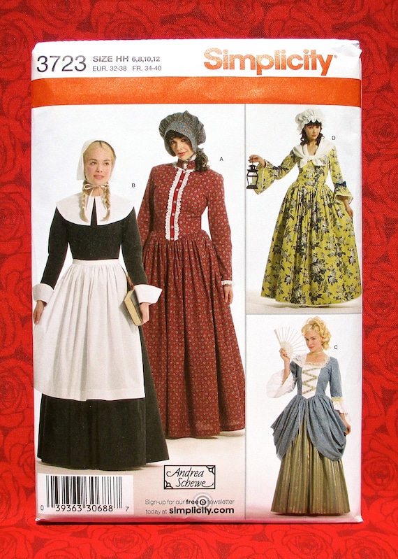 Simplicity Costume Sewing Pattern 3723, Colonial Pilgrim Simplicity Costume Sewing Pattern 3723, Colonial Pilgrim