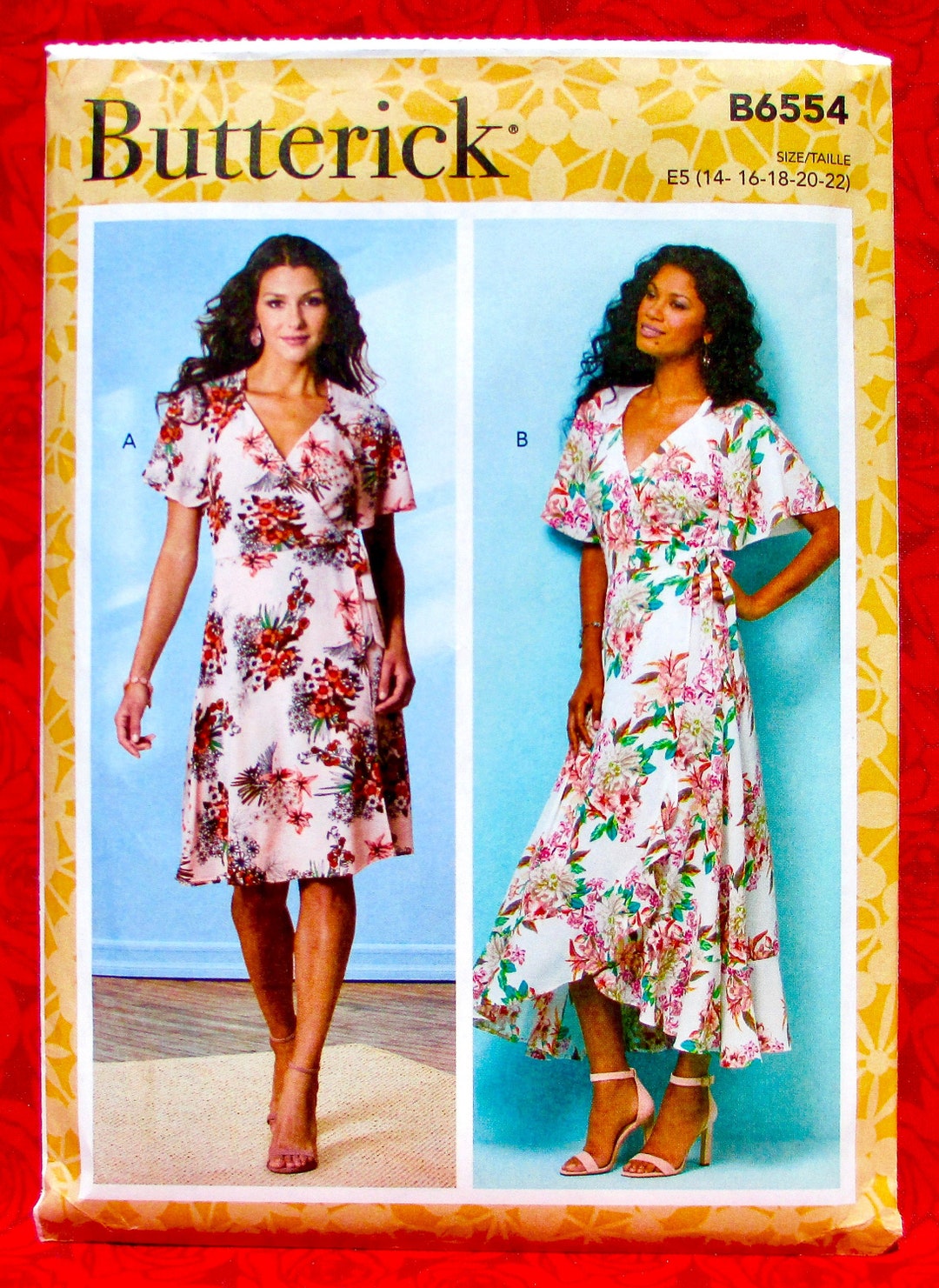 Butterick Easy Sewing Pattern B6554, Wrap & Tie Dresses, Sundress ...
