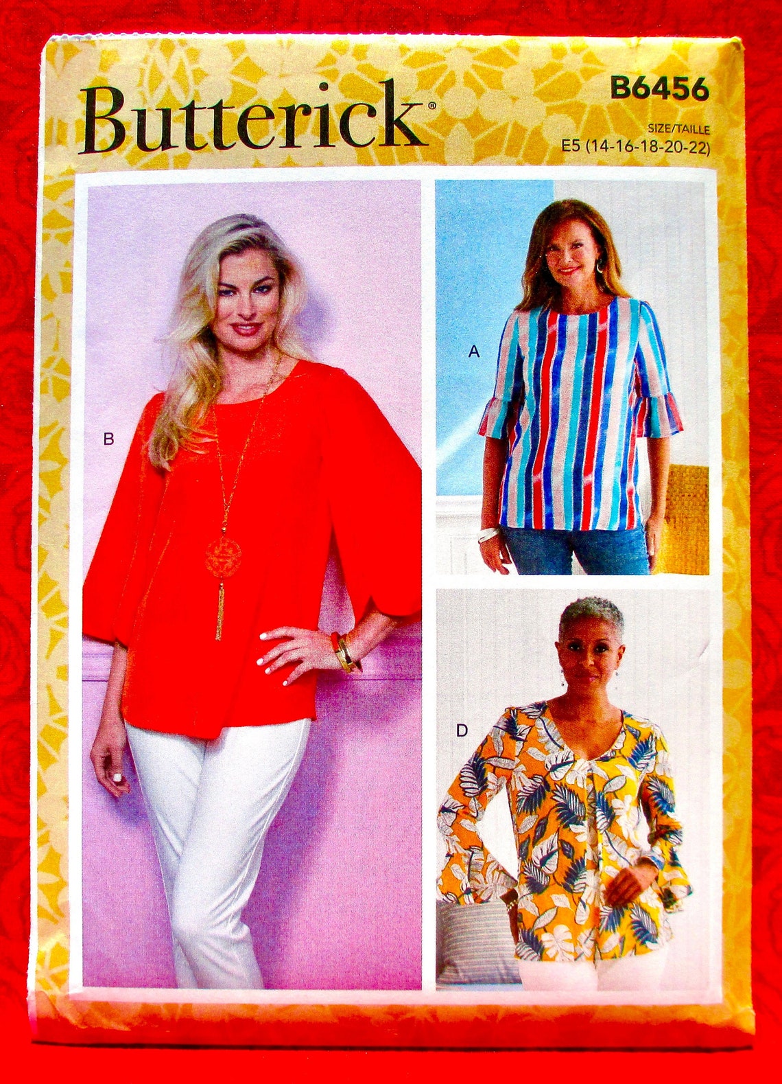 Butterick Easy Sewing Pattern B6456 Loose Fit Tops Tulip - Etsy