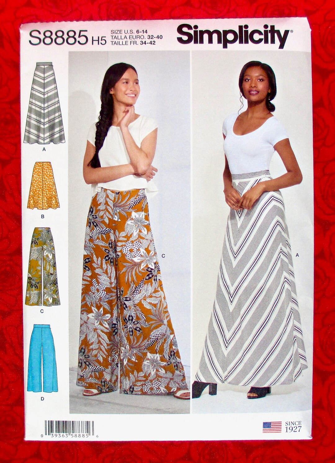 Simplicity Sewing Pattern S8885 Wide Leg Pants, Flare Skirts, Long ...