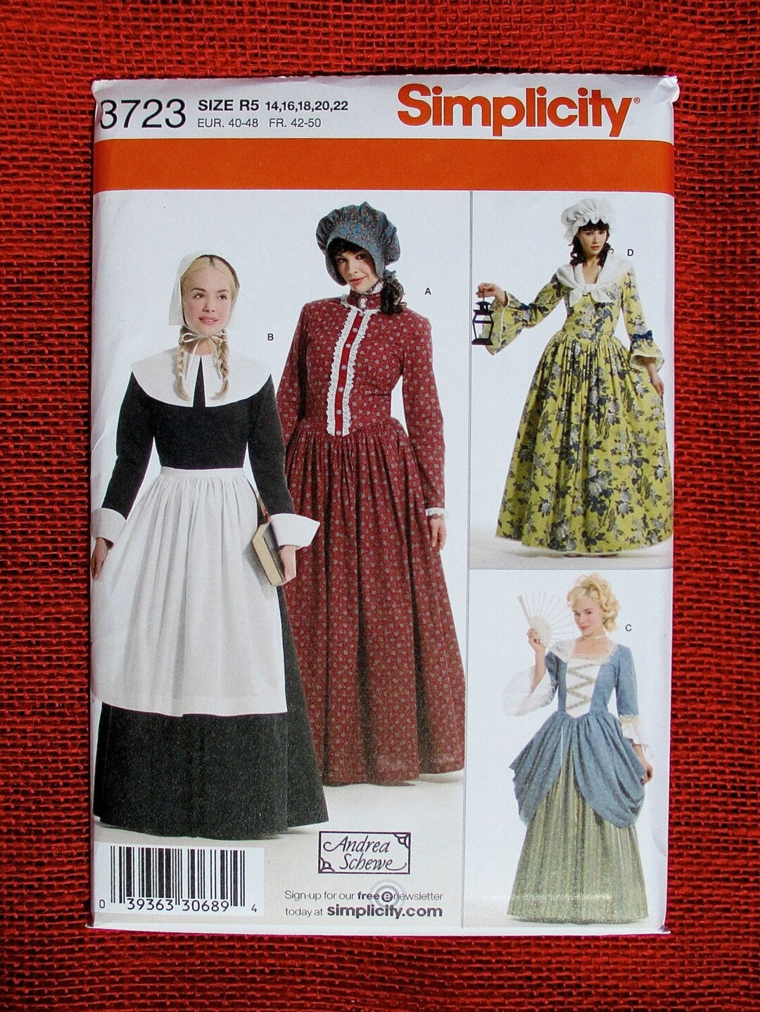 Simplicity Costume Sewing Pattern 3723, Colonial Pilgrim, Frontier ...