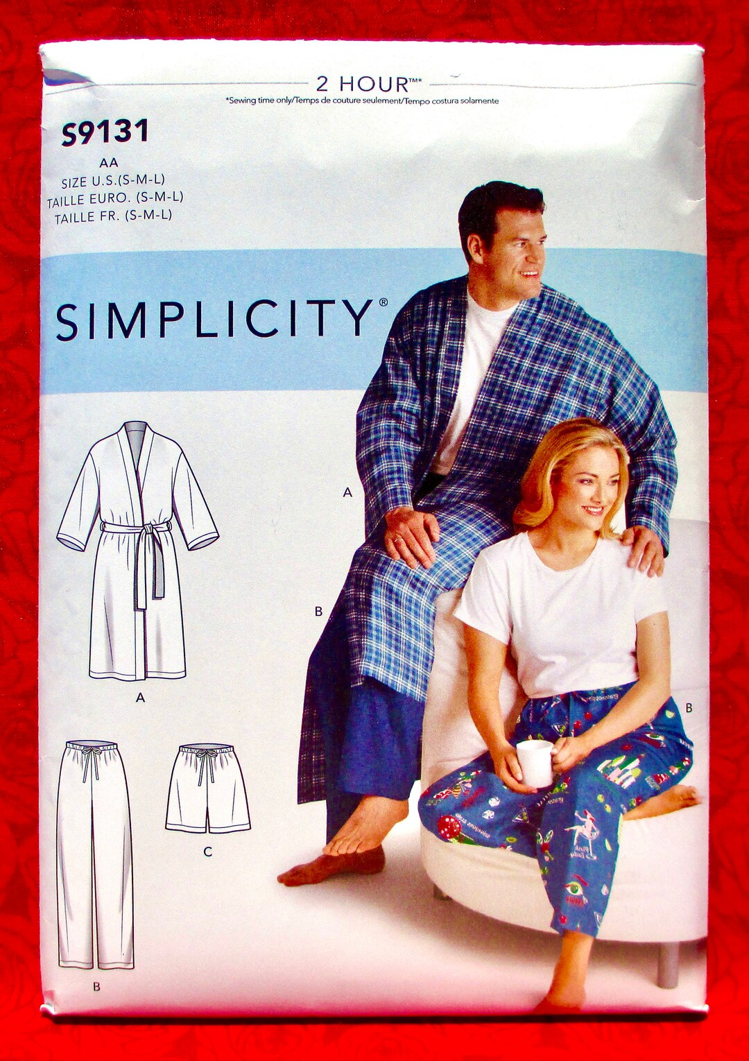 Simplicity Easy Sewing Pattern S9131 Robe, Pajama Pants, Shorts, Belt ...