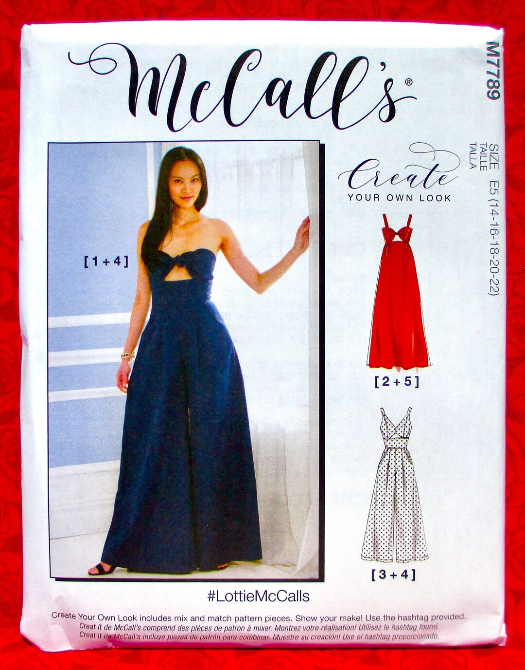 Mccall's Sewing Pattern M7789, Formal Dress & Jumpsuit, Keyhole Bodice, Sizes 14 16 18 20 22 ...