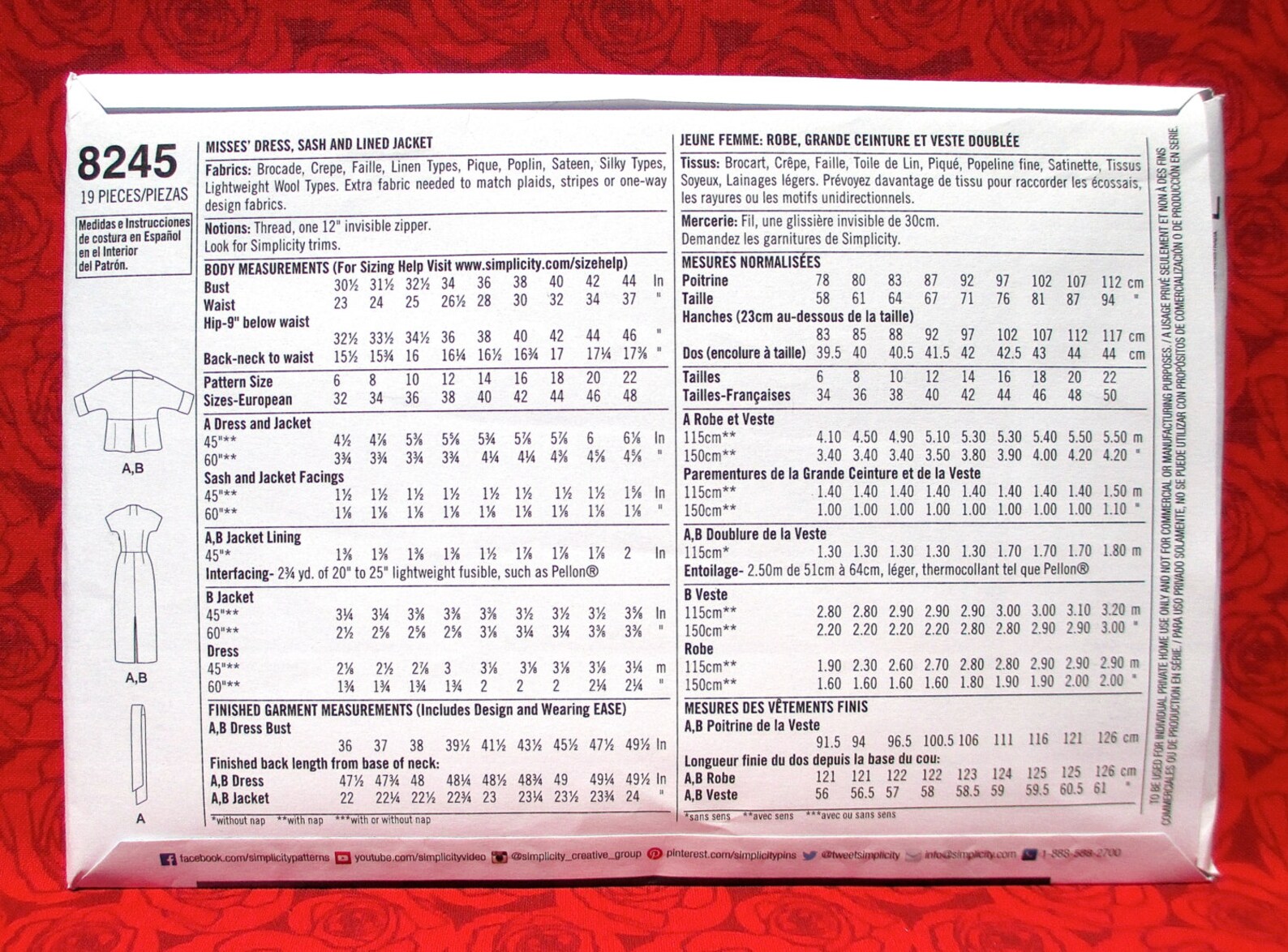 Simplicity Sewing Pattern 8245 Dress Jacket Sash 1950's - Etsy