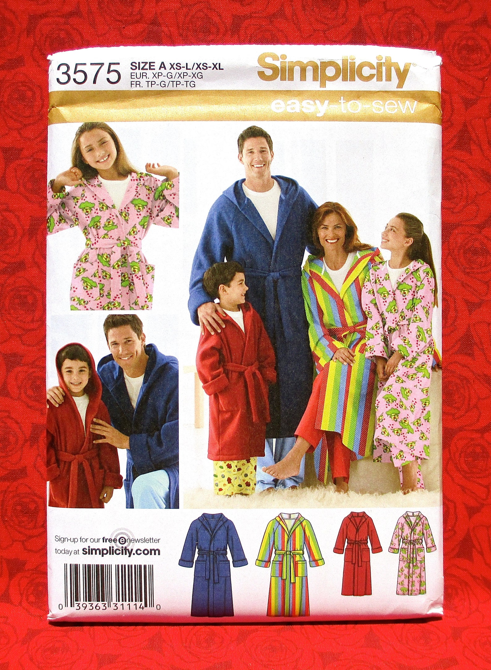 Simplicity Sewing Pattern 3575 Hooded Bath Robe Family - Etsy