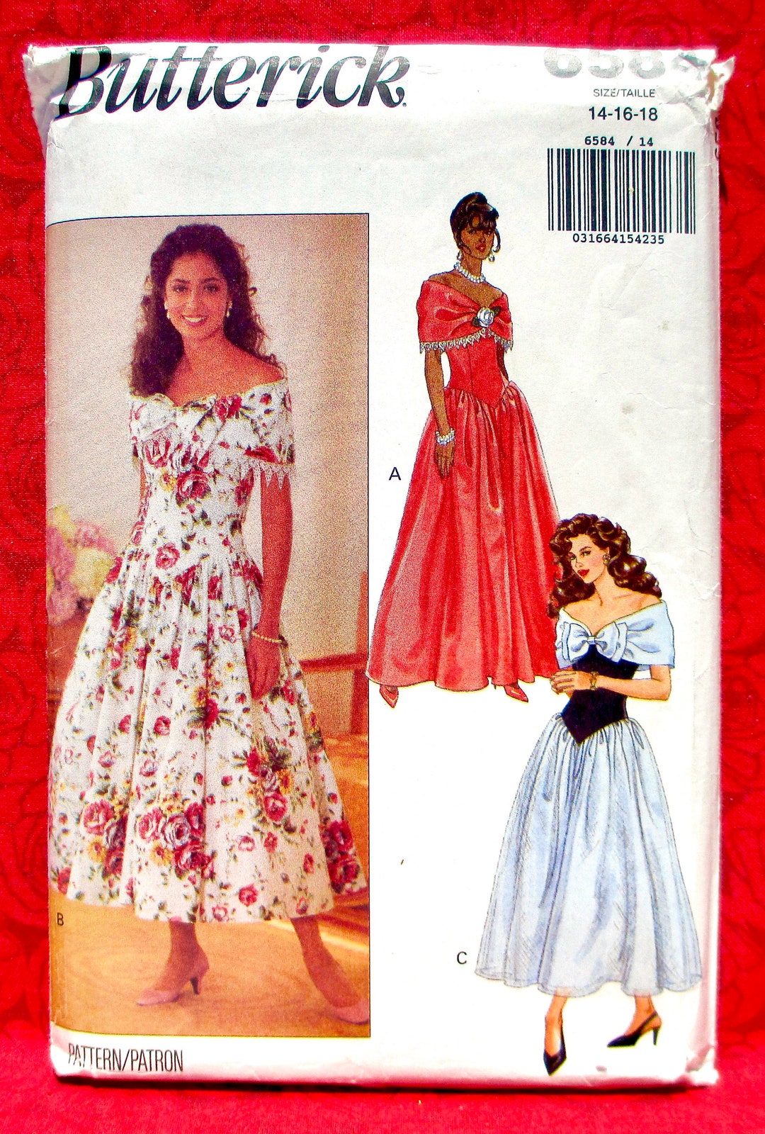 Butterick Sewing Pattern 6584 off Shoulder Dress, Evening Gown, Fitted ...