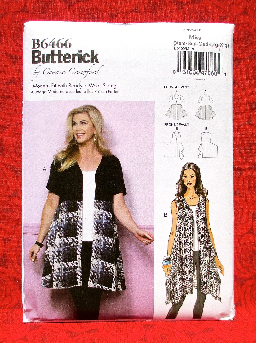 Butterick Easy Sewing Pattern B6466 Loose Fit Tunics, Short Sleeve ...