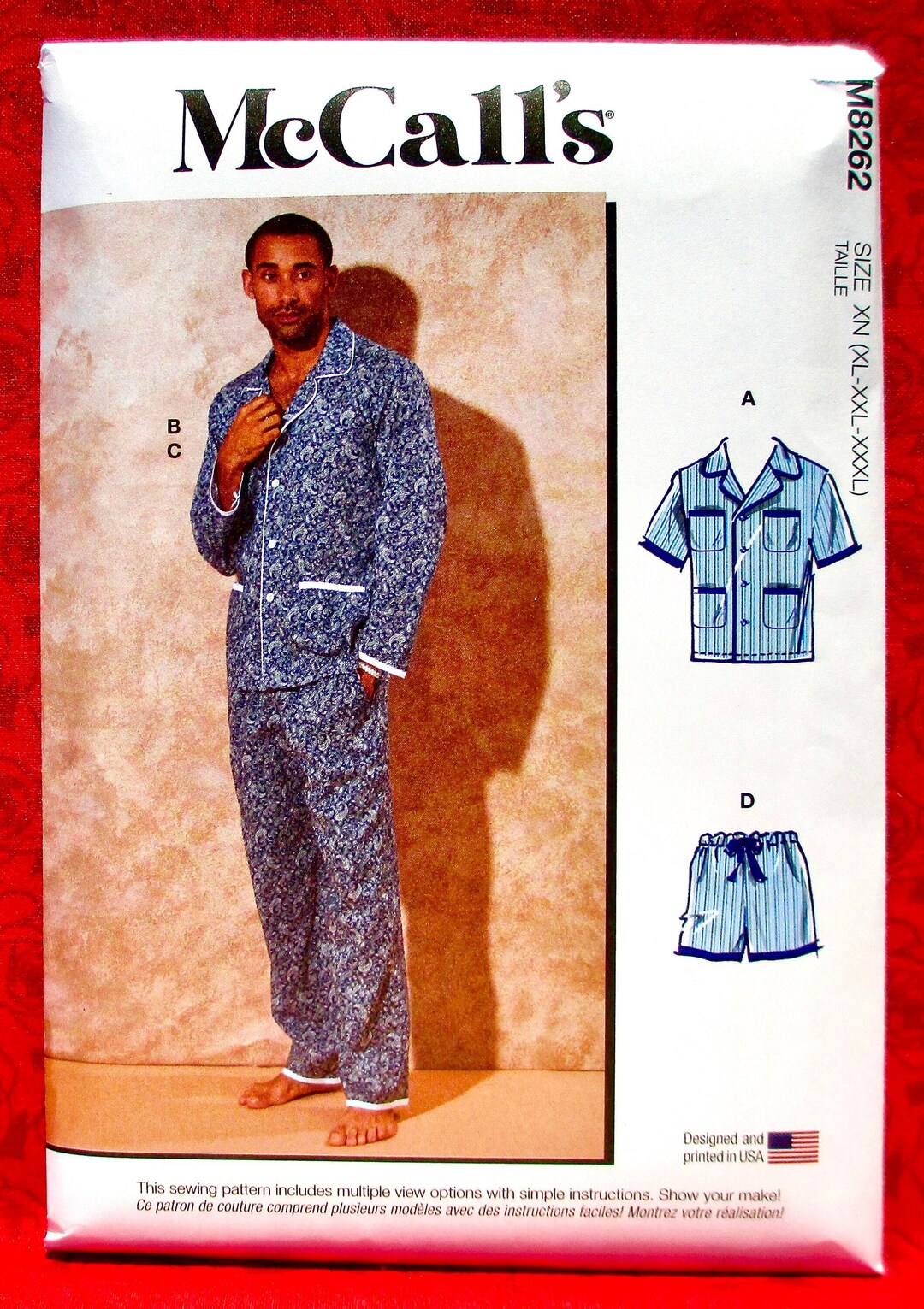 Mccall's Sewing Pattern M8262, Pajamas, Top Pants Shorts, Sleepwear ...