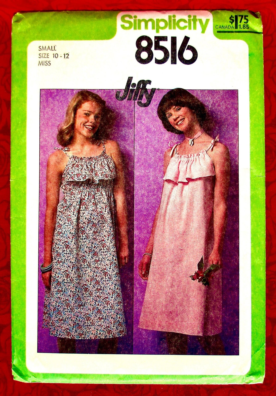 Simplicity Sewing Pattern 8516, Pullover Sundress, Tie Strap Dress ...