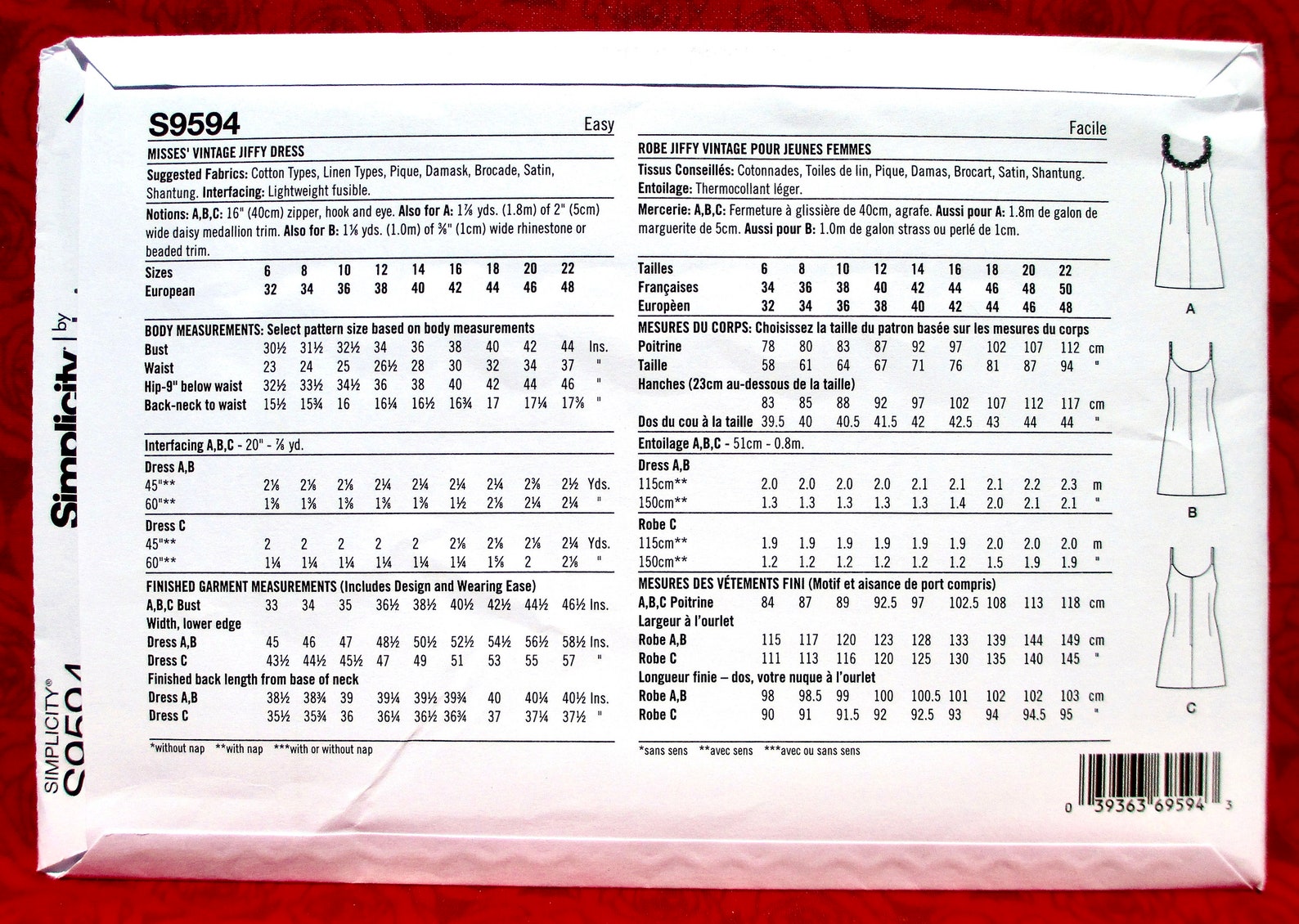 Simplicity Easy Sewing Pattern S9594 A-line Sleeveless Dress - Etsy