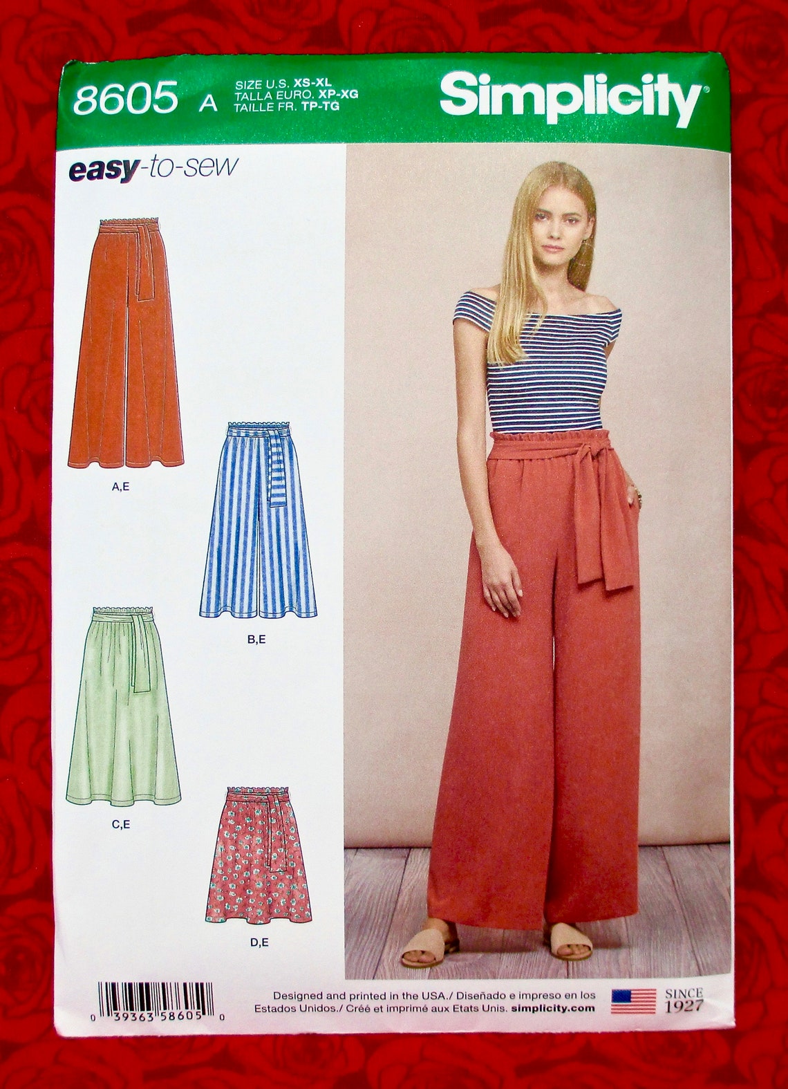 Simplicity Sewing Pattern 8605 Wide Leg Palazzo Pants Skirts - Etsy