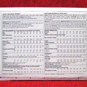 Simplicity Sewing Pattern 8161, 1700's Highland Dress Gown, Bodice ...