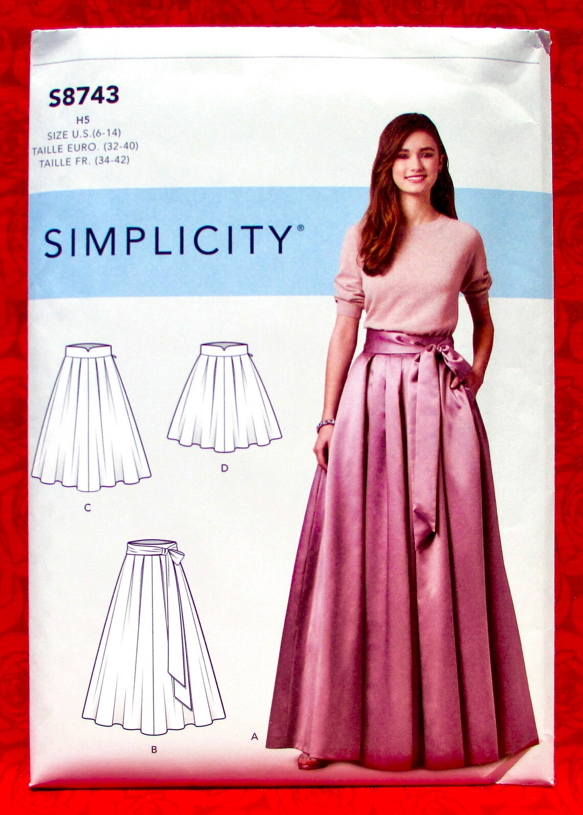 Simplicity Sewing Pattern 8743 Pleated Skirt Sash Classic - Etsy