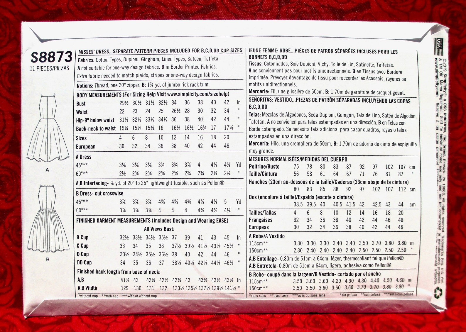 Simplicity Sewing Pattern S8873 Retro Sundress Sleeveless | Etsy