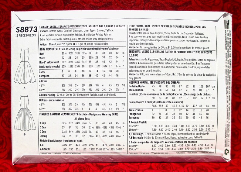 Simplicity Sewing Pattern S8873 Retro Sundress Sleeveless | Etsy