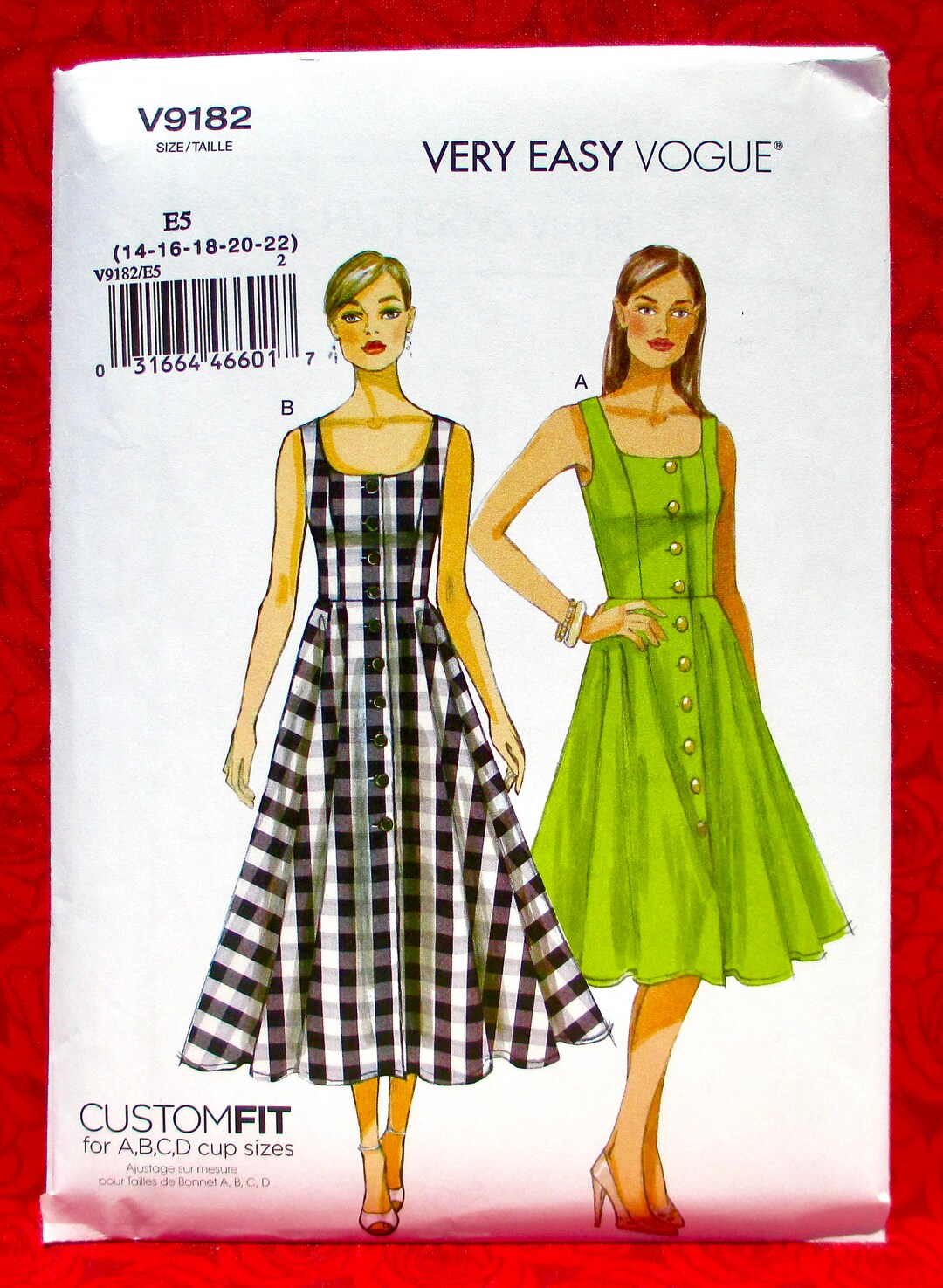 Vogue Easy Sewing Pattern V9182 Fit & Flare Dress, Summer Sundress ...